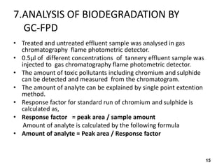 BIODEGRADATION OF TANNERY EFFLUENT USING FUNGI Trichoderma harzianum | PPT