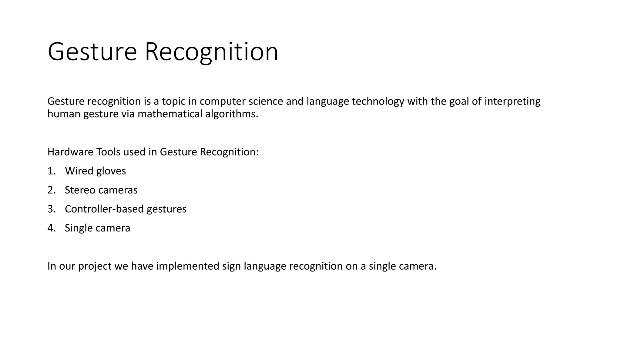 Indian Sign Language Recognition Method For Deaf People | PPTX