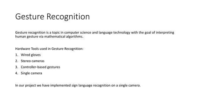 Indian Sign Language Recognition Method For Deaf People | PPTX