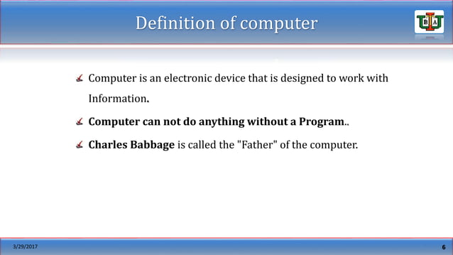Concept of Computer | PPTX | Desktops | Computing
