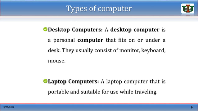 Concept of Computer | PPTX | Desktops | Computing