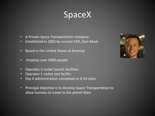 SpaceX a management analysis for MEE30001 | PPTX
