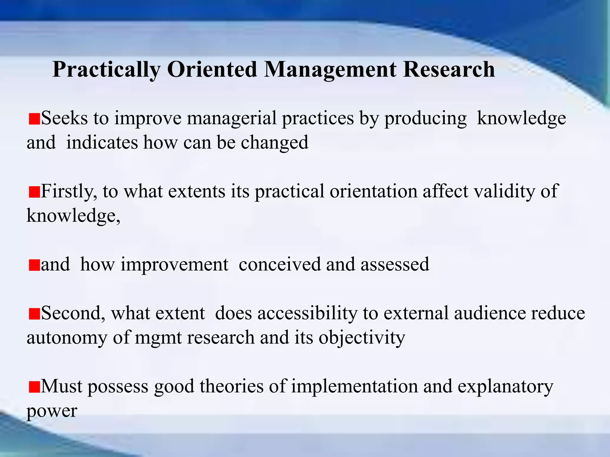 The Scientific Status of Management Research | PPTX
