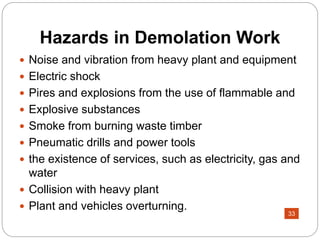 Demolition Hazards and Controls | PPTX