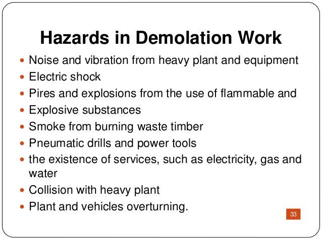 Demolition Hazards and Controls