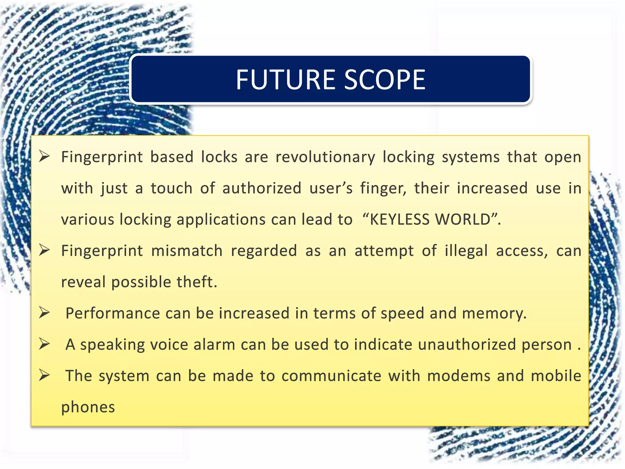 Fingerprint Based Security System | PPTX