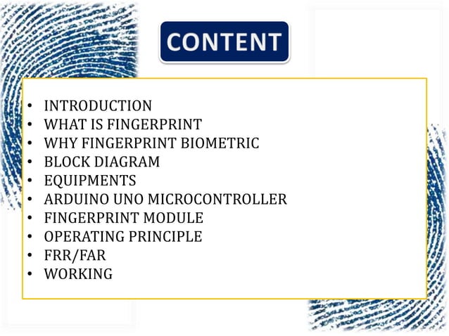 Fingerprint Based Security System | PPTX