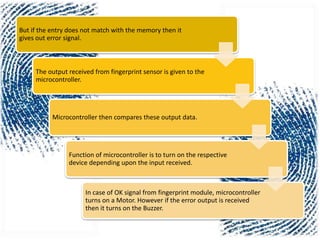 Fingerprint Based Security System | PPTX