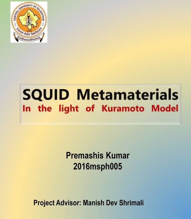 SQUID METAMATERIALS IN THE LIGHT OF KURAMOTO MODEL | PDF