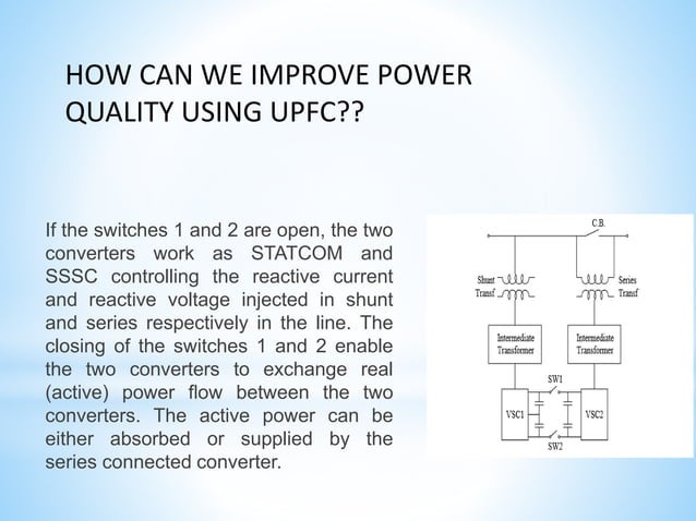 power quality improvement of power system network using UPFC | PPTX