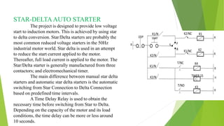 star delta auto starter with forward reverse and motor protection | PPTX