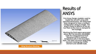 Modeling and Structural Analysis of a Wing [FSI ANSYS&MATLAB] | PPTX