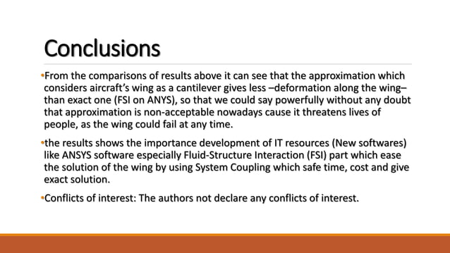 Modeling and Structural Analysis of a Wing [FSI ANSYS&MATLAB] | PPT