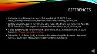 Lithium Ion and Lithium Polymer Battery Selection | PPTX | Chemistry | Science