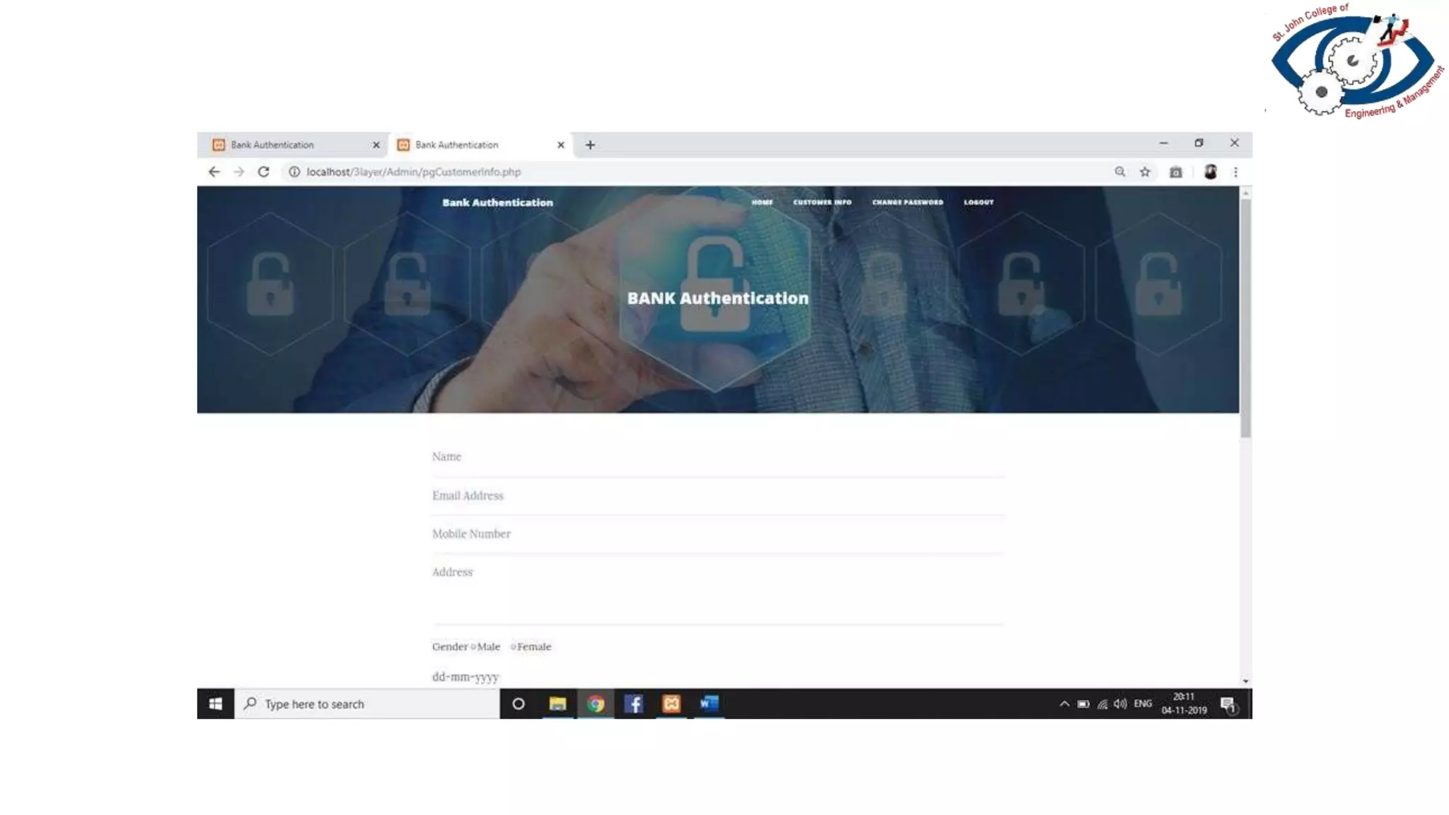 Multi Factor Authentication using 3D password | PPTX