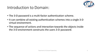 Multi Factor Authentication using 3D password | PPTX