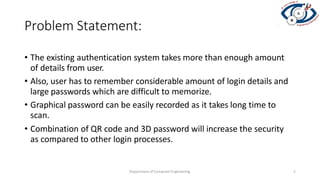 Multi Factor Authentication using 3D password | PPTX