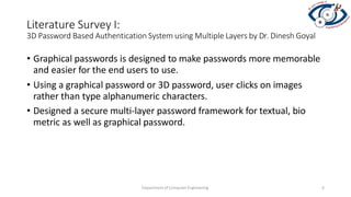 Multi Factor Authentication using 3D password | PPTX