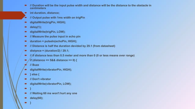 Smart Blind stick by using arduino uno and sensor | PPTX