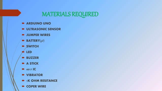 Smart Blind stick by using arduino uno and sensor | PPTX