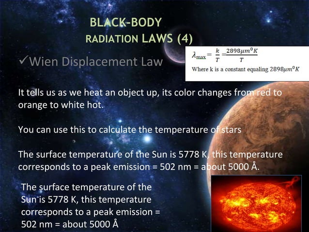 BLACKBODY RADIATION AND STORY OF STARS | PPTX
