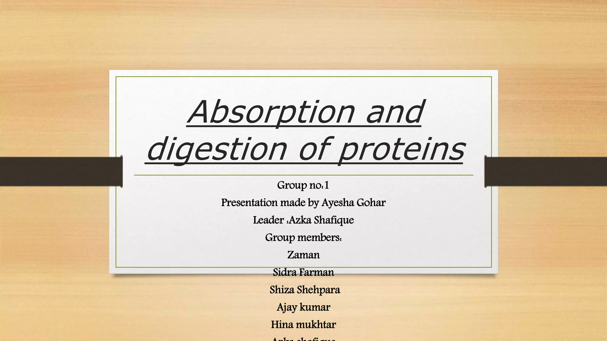 protein digestion and absorbtion | PPT