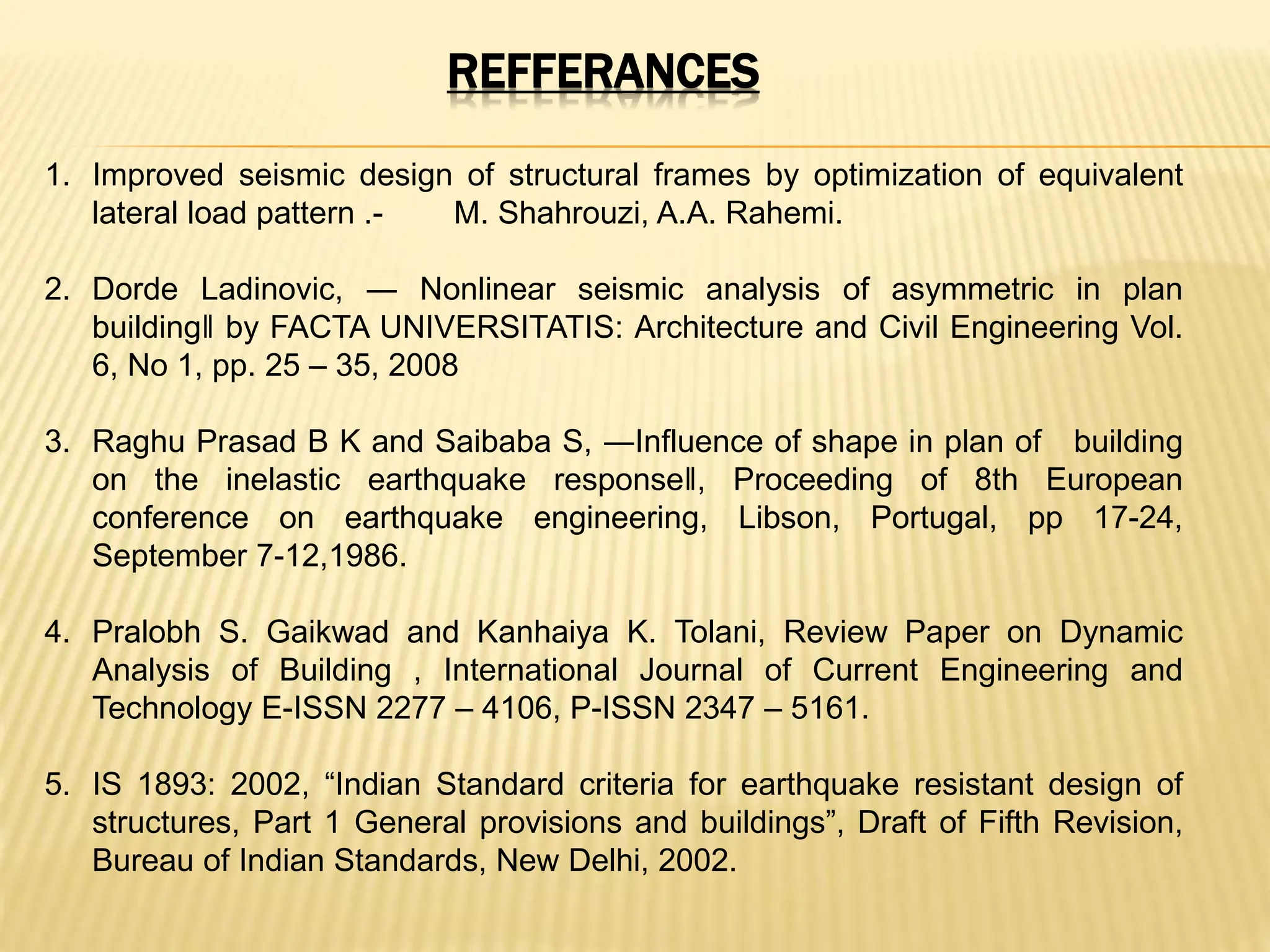 seismic analysis of structures presentation | PPTX