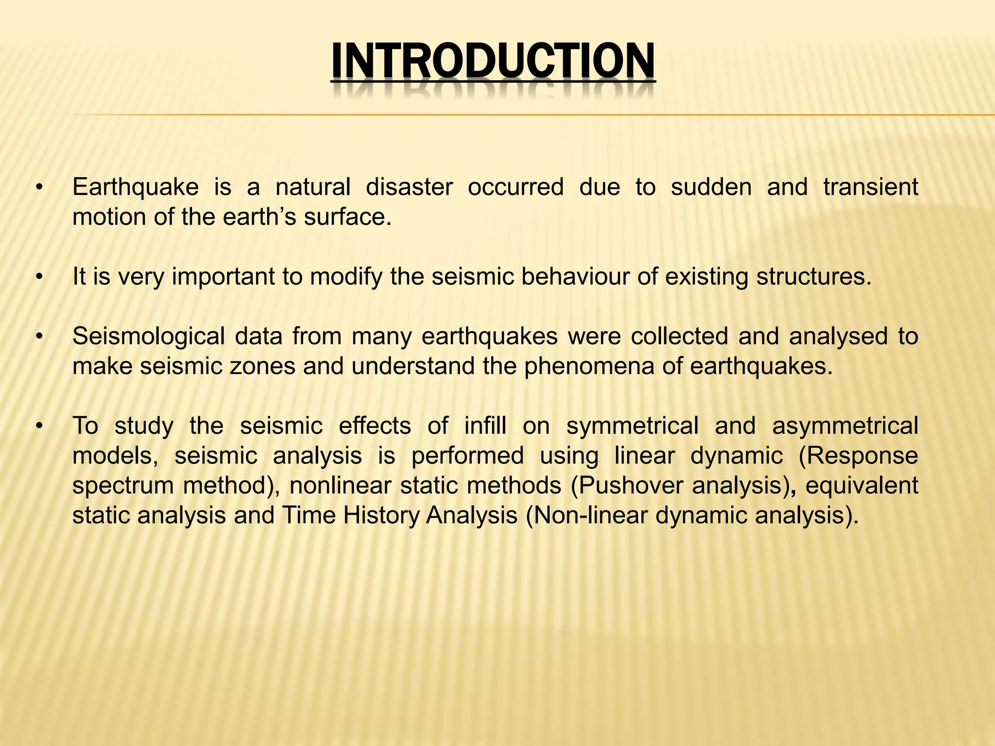 seismic analysis of structures presentation | PPTX