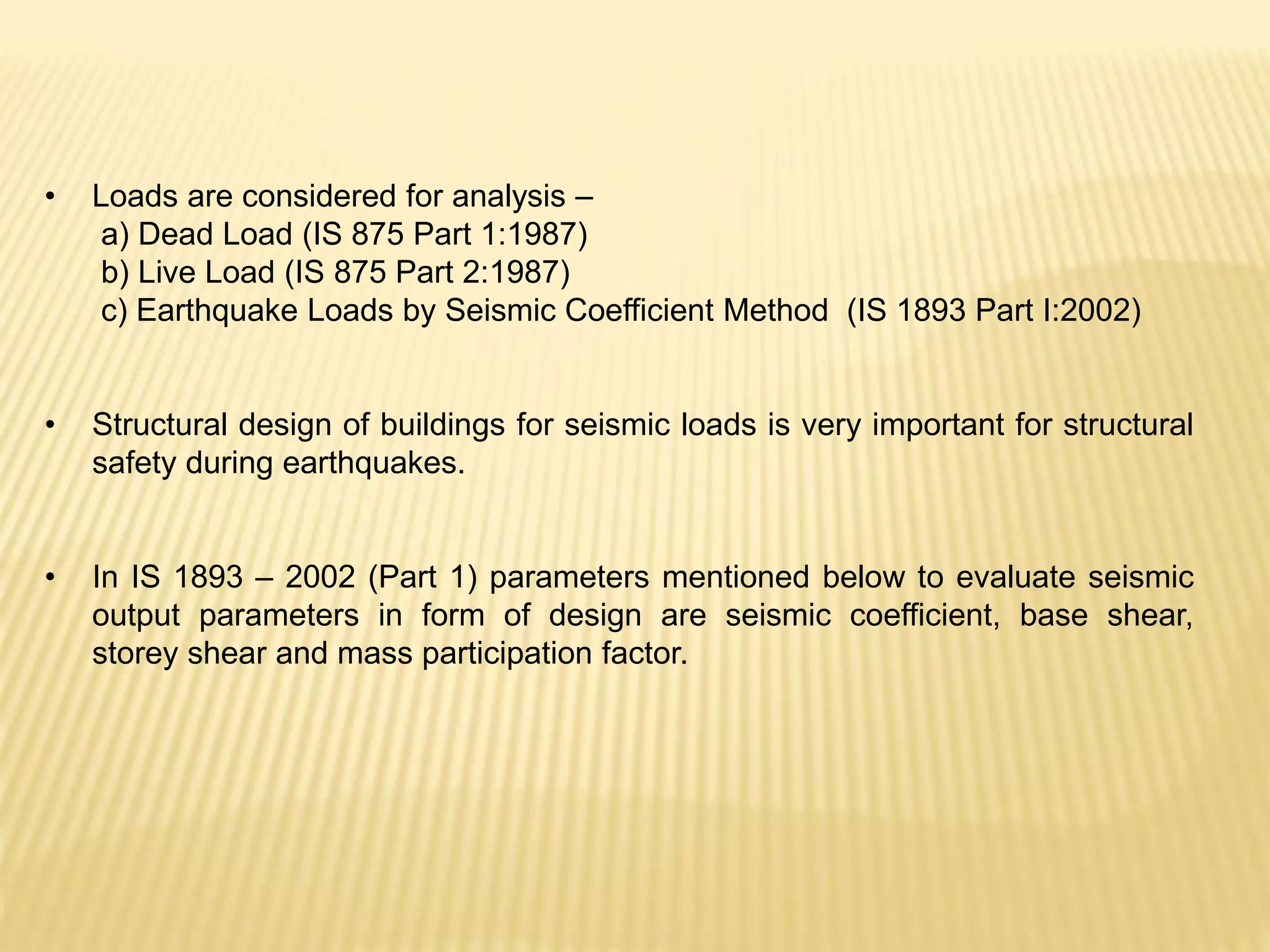 seismic analysis of structures presentation | PPTX
