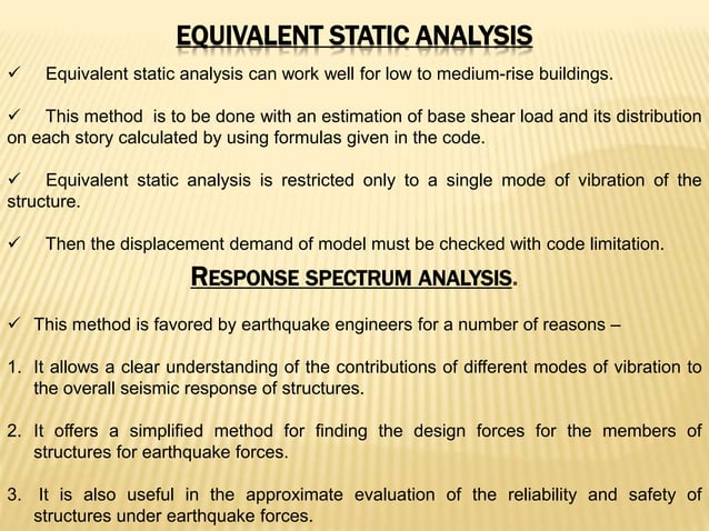 seismic analysis of structures presentation | PPTX | Computer Software and Applications | Computing