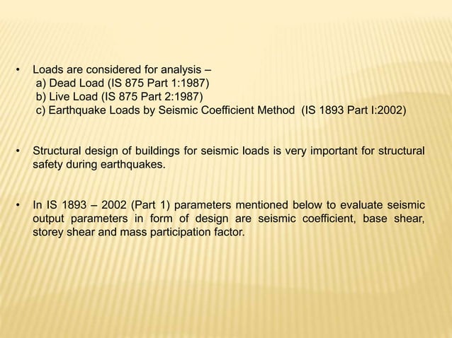 seismic analysis of structures presentation | PPTX | Computer Software and Applications | Computing