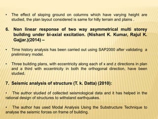 seismic analysis of structures presentation | PPTX | Computer Software and Applications | Computing