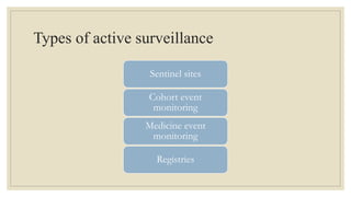 Active and Passive Surveillance of pharmacovigillance | PPTX