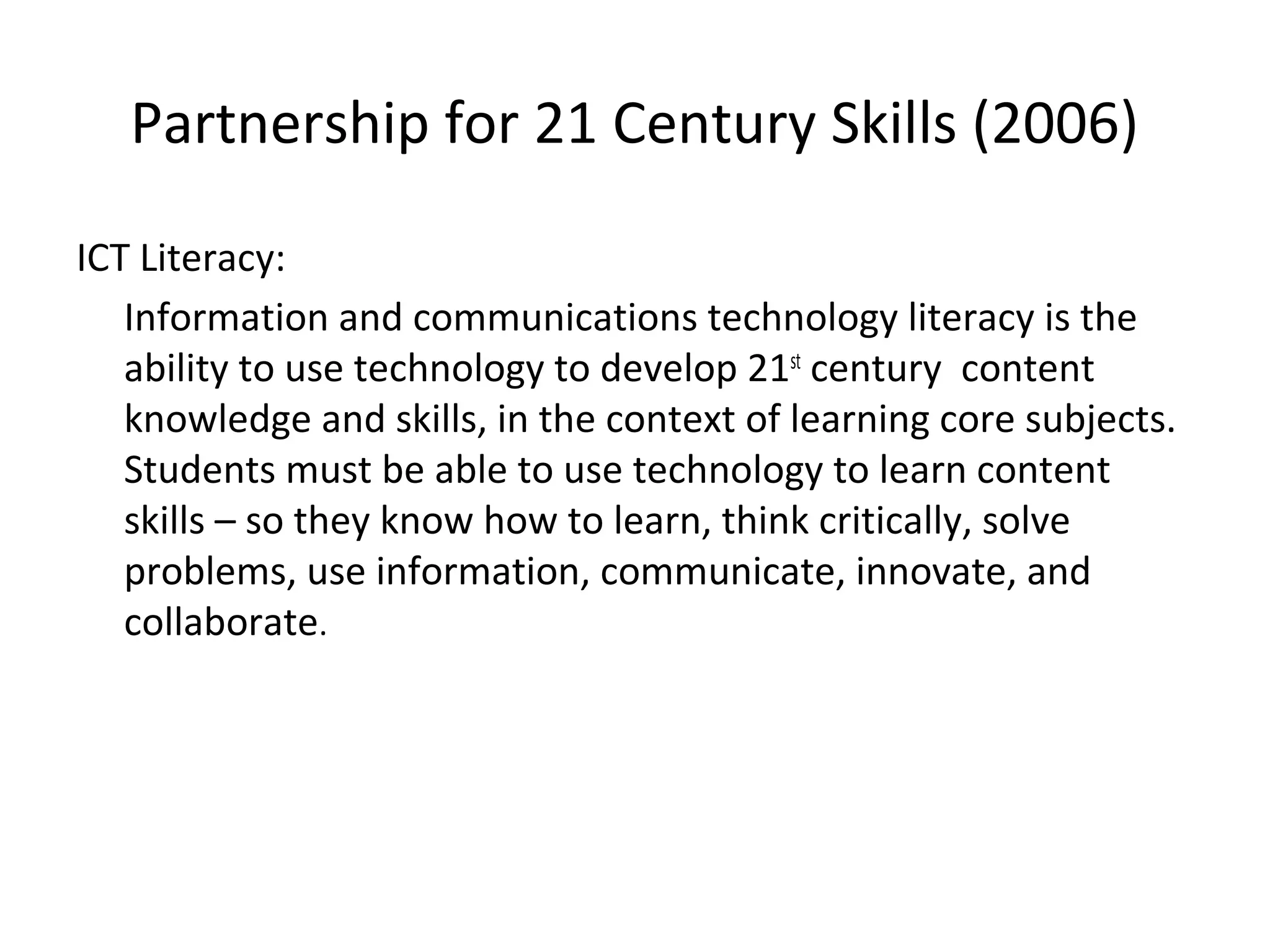 Final presentation comparing frameworks for 21st century skills | PPT