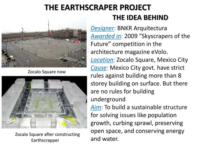 Earthscraper - An Underground Way Of Living | PPTX