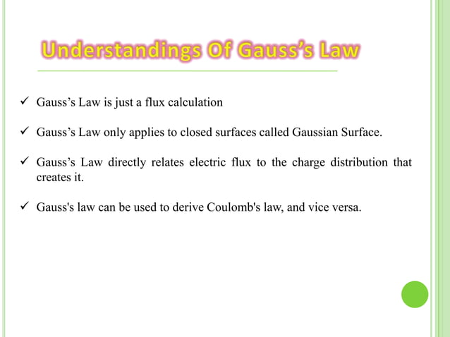Gauss’s Law | PPTX | Physics | Science