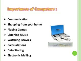 Importance of Computer in Common man’s life in Society | PPTX