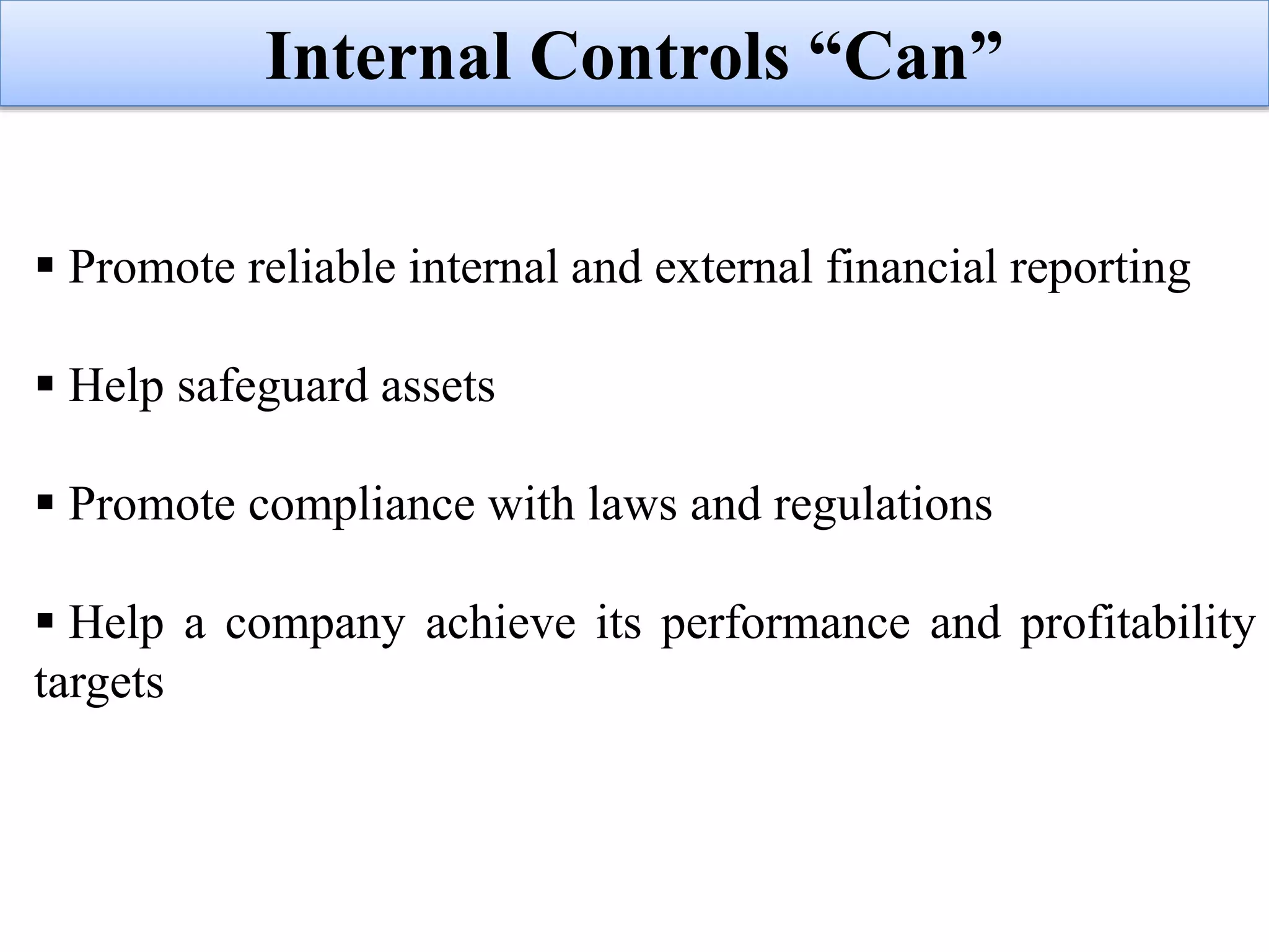 Final presentation internal controls | PPT