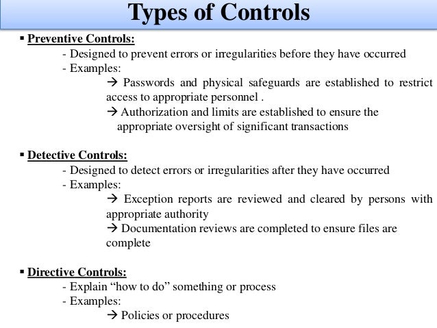 Final presentation internal controls