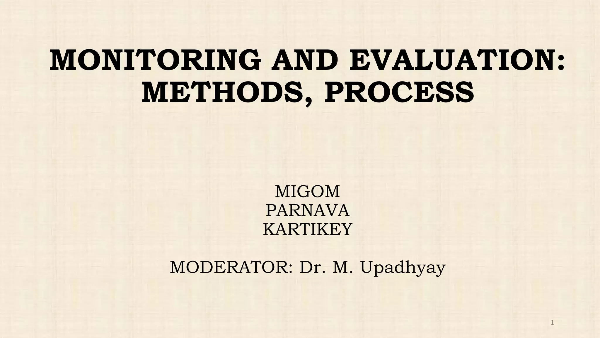 Monitoring and evaluation | PPTX