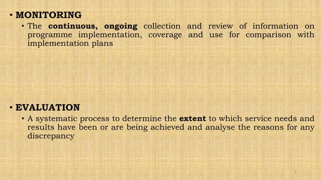 Monitoring and evaluation | PPTX