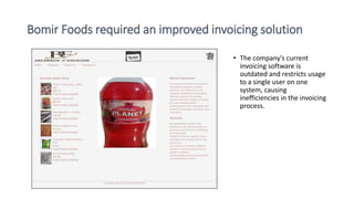 Automated Cloud-Based Invoice System Development for Bomir Foods | PPTX
