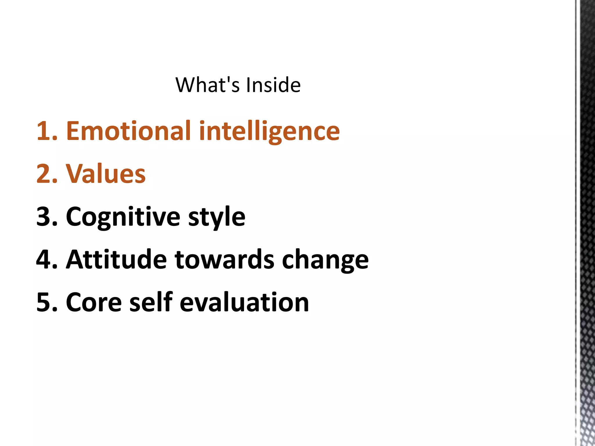 components of self awarness-cognitive styles, attitude towards change ...