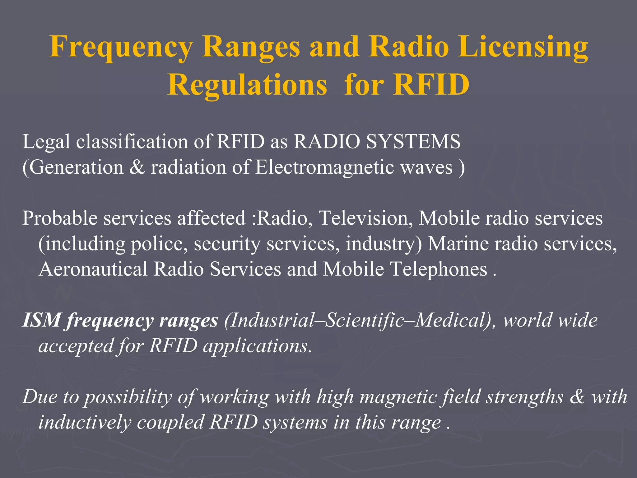 Frequency Ranges and Radio Licensing Regulations | PPT