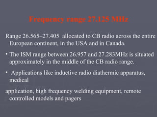 Frequency Ranges and Radio Licensing Regulations | PPT