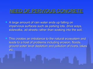 PERVIOUS CONCRETE by DEEPAK TIWARI | PPT