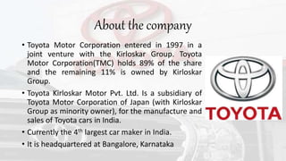 Marketing Report on Toyota | PPTX
