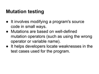Software Testing Project: Testing csmap program | PPT