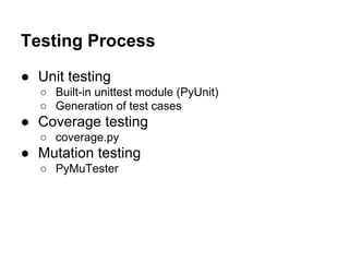 Software Testing Project: Testing csmap program | PPT