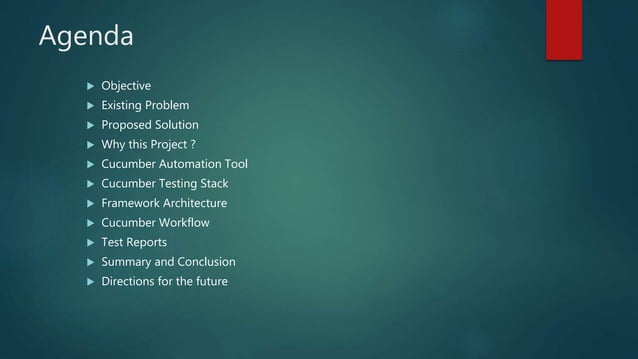 Automated Test Framework with Cucumber | PPTX